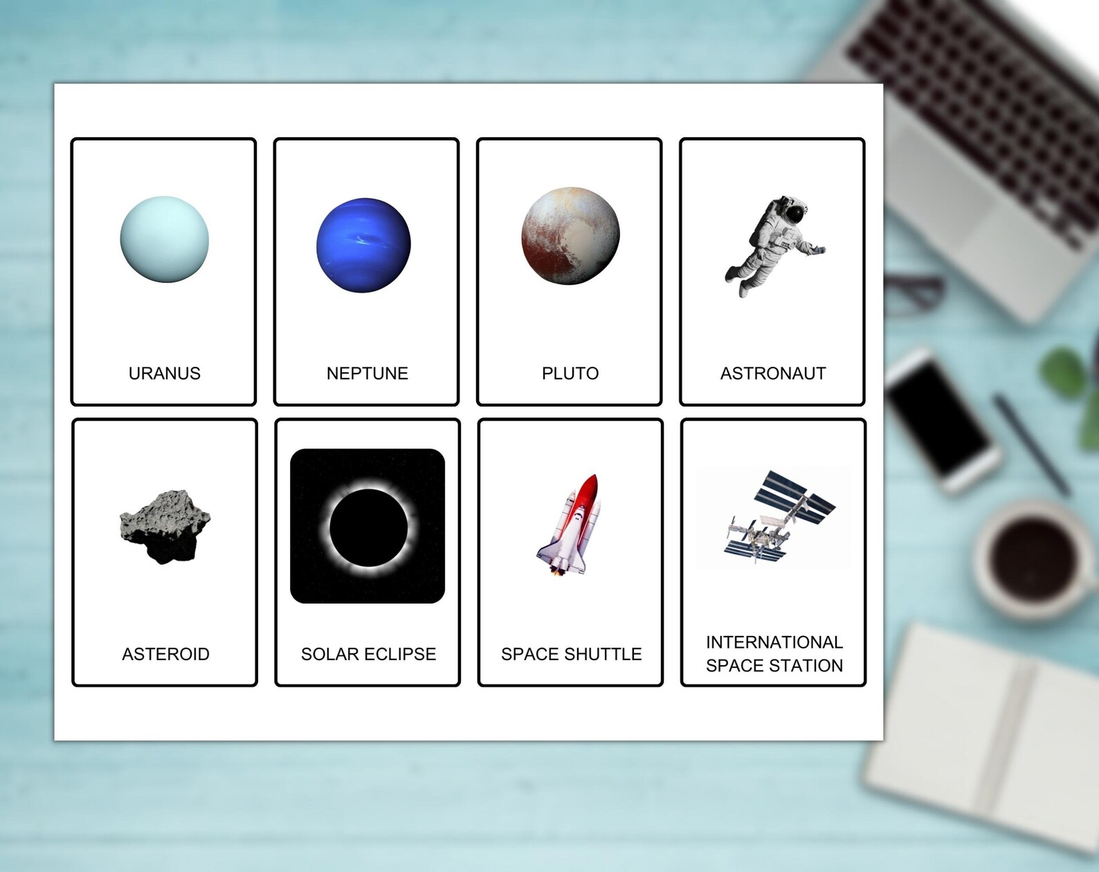 Printable Space Flash Cards | Montessori Cards | 24 Nomenclature Flash ...