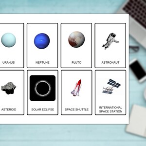 Printable Space Flash Cards | Montessori Cards | 24 Nomenclature Flash ...