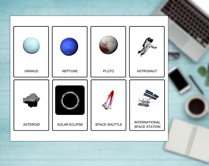 Printable Space Flash Cards | Montessori Cards | 24 Nomenclature Flash ...