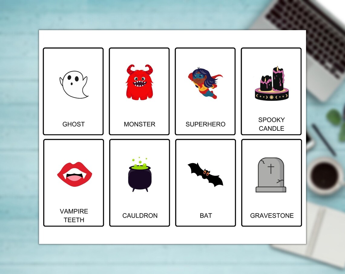 Printable Halloween Flash Cards | Montessori Cards | 24 Nomenclature ...