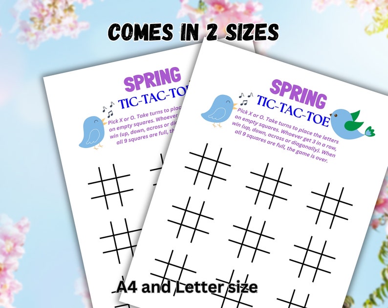 Spring Tic-tac-toe Game | Printable Party Activity for Kids & Adults ...