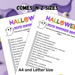 Printable Halloween Selfie Scavenger Hunt for Kids | Halloween Party ...