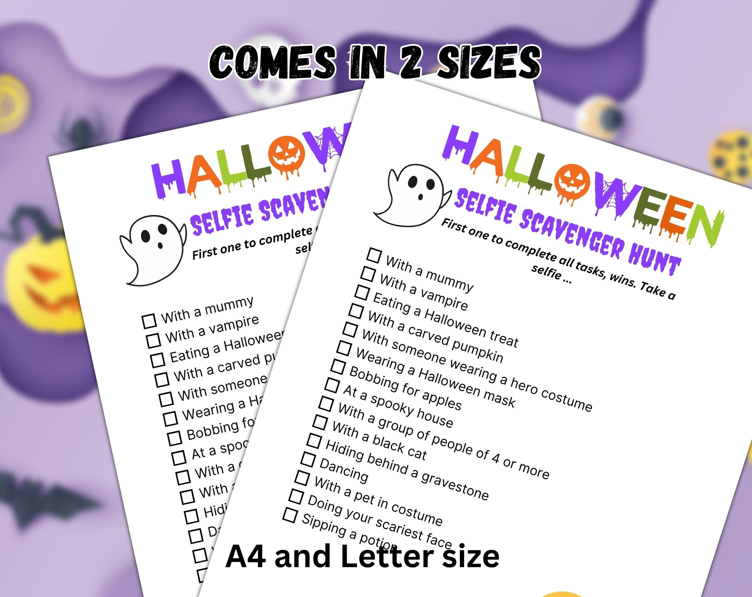 Printable Halloween Selfie Scavenger Hunt for Kids Halloween - Etsy