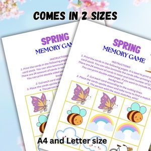 Printable Spring Memory Game | Spring Activity for Kids and Adults ...