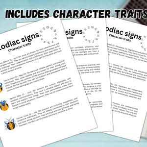 Printable Zodiac Signs Flash Cards | Montessori Cards | 48 Nomenclature ...