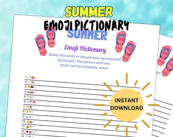 Printable Summer Charades Game Summer Activity for Kids and Adults ...