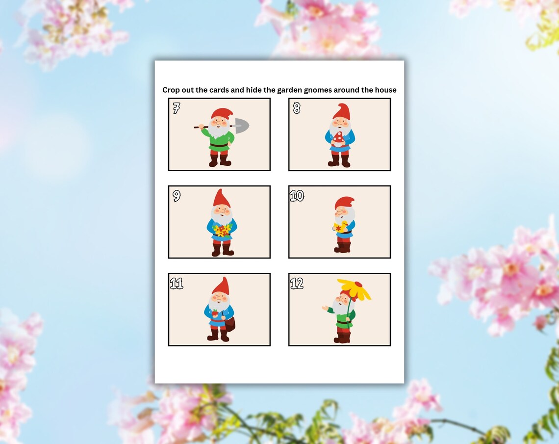Printable Spring Garden Gnome Hunt for Kids | Spring Activity for Kids ...