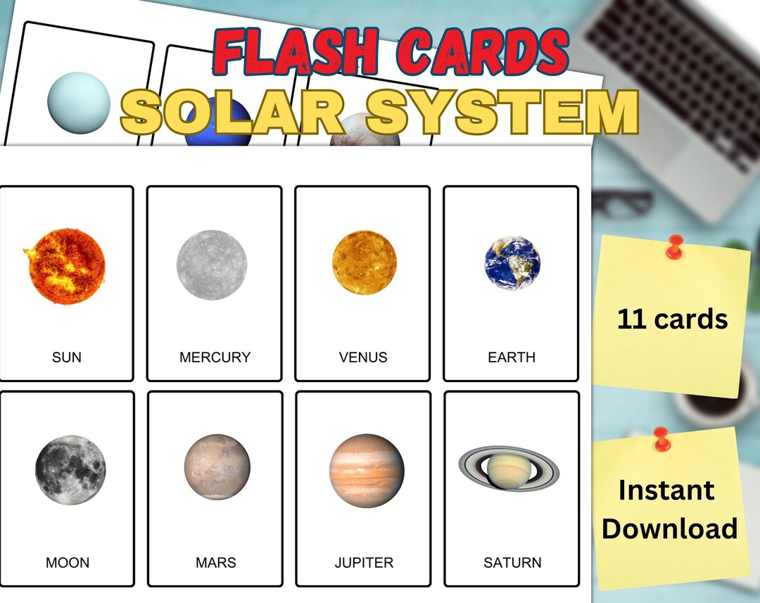 Printable Solar System Flash Cards Montessori Cards 11 - Etsy