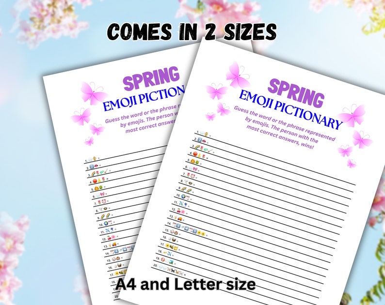 Spring Emoji Pictionary Game | Printable Party Activity for Kids ...