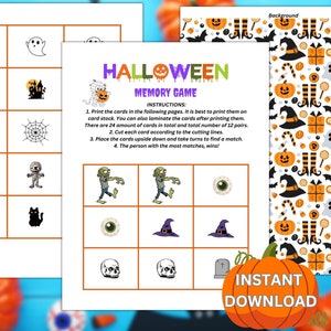 Halloween Memory Game | Printable Party Activity for Kids & Adults ...
