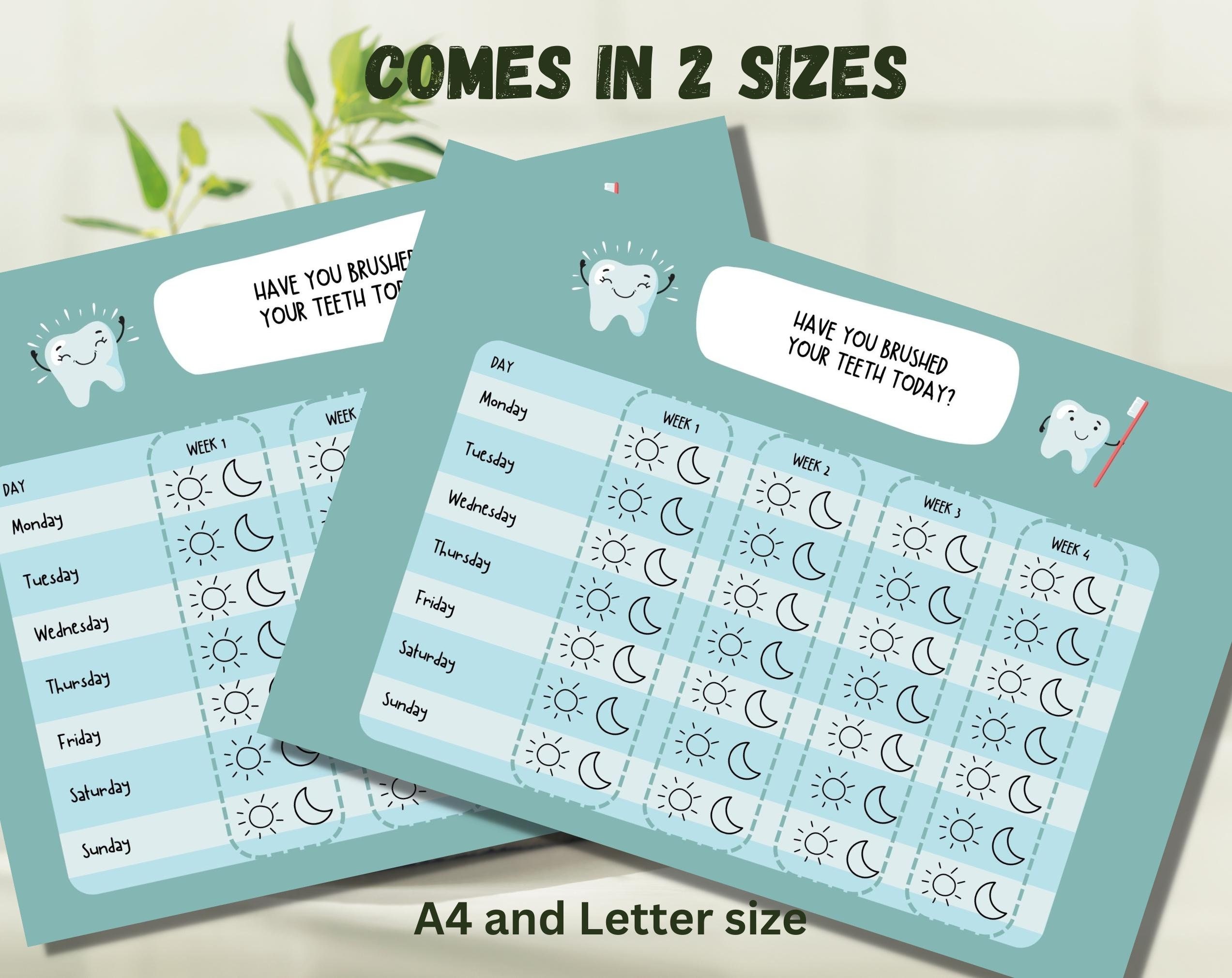 Teeth Brushing Chart | Tooth Brushing Chart | Toddler Reward Chart ...