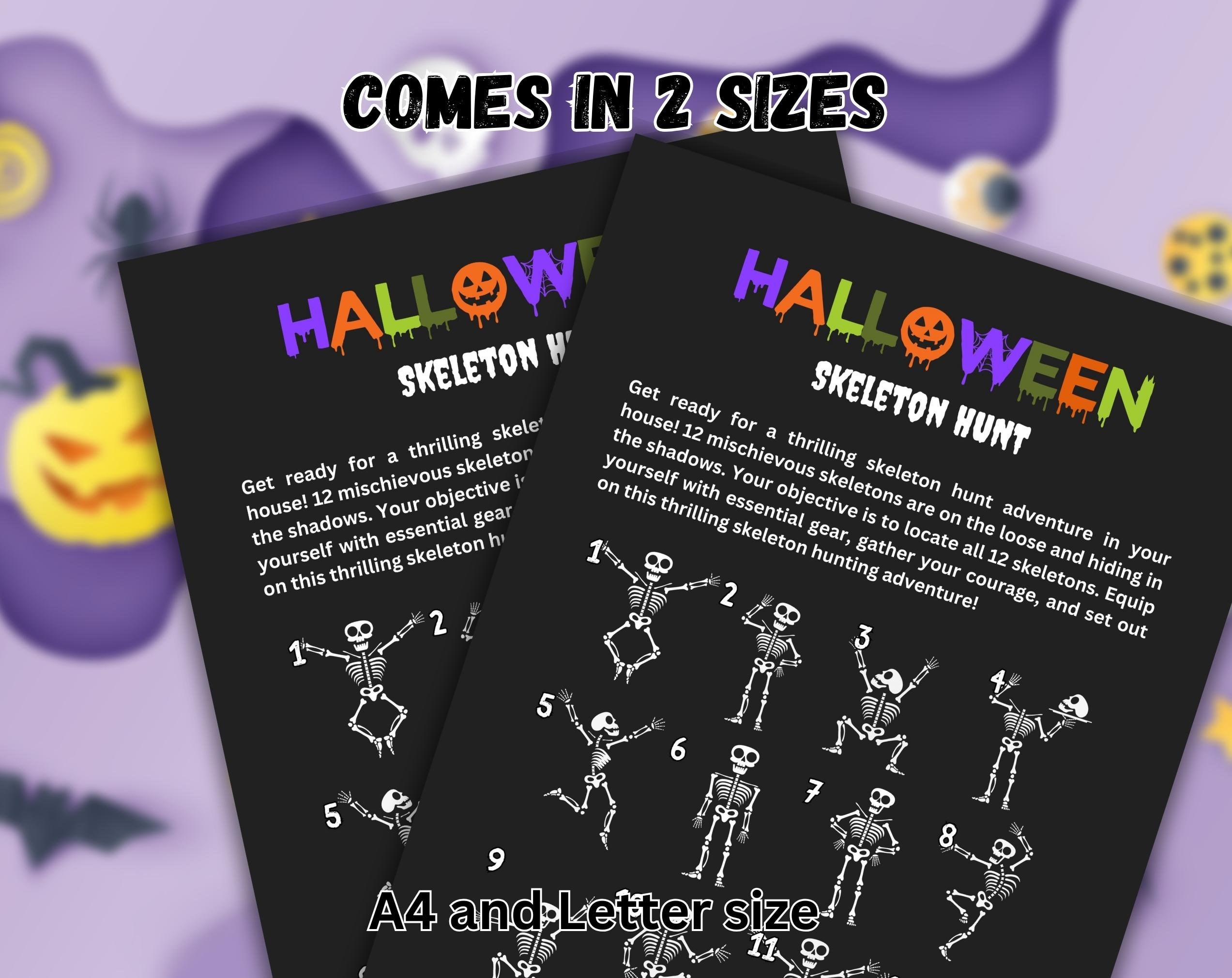 Printable Halloween Skeleton Hunt for Kids Halloween Activity for Kids ...