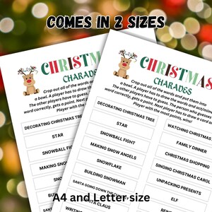 Printable Christmas Charades Game | Christmas Activity for Kids and ...