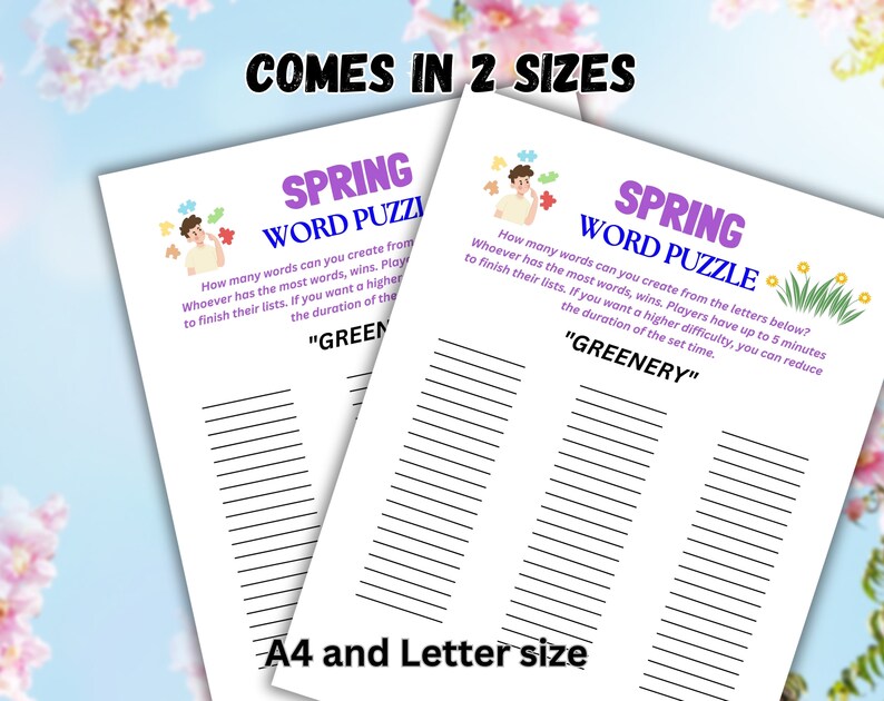 Printable Spring Word Puzzle Game | Spring Activity for Kids and Adults ...