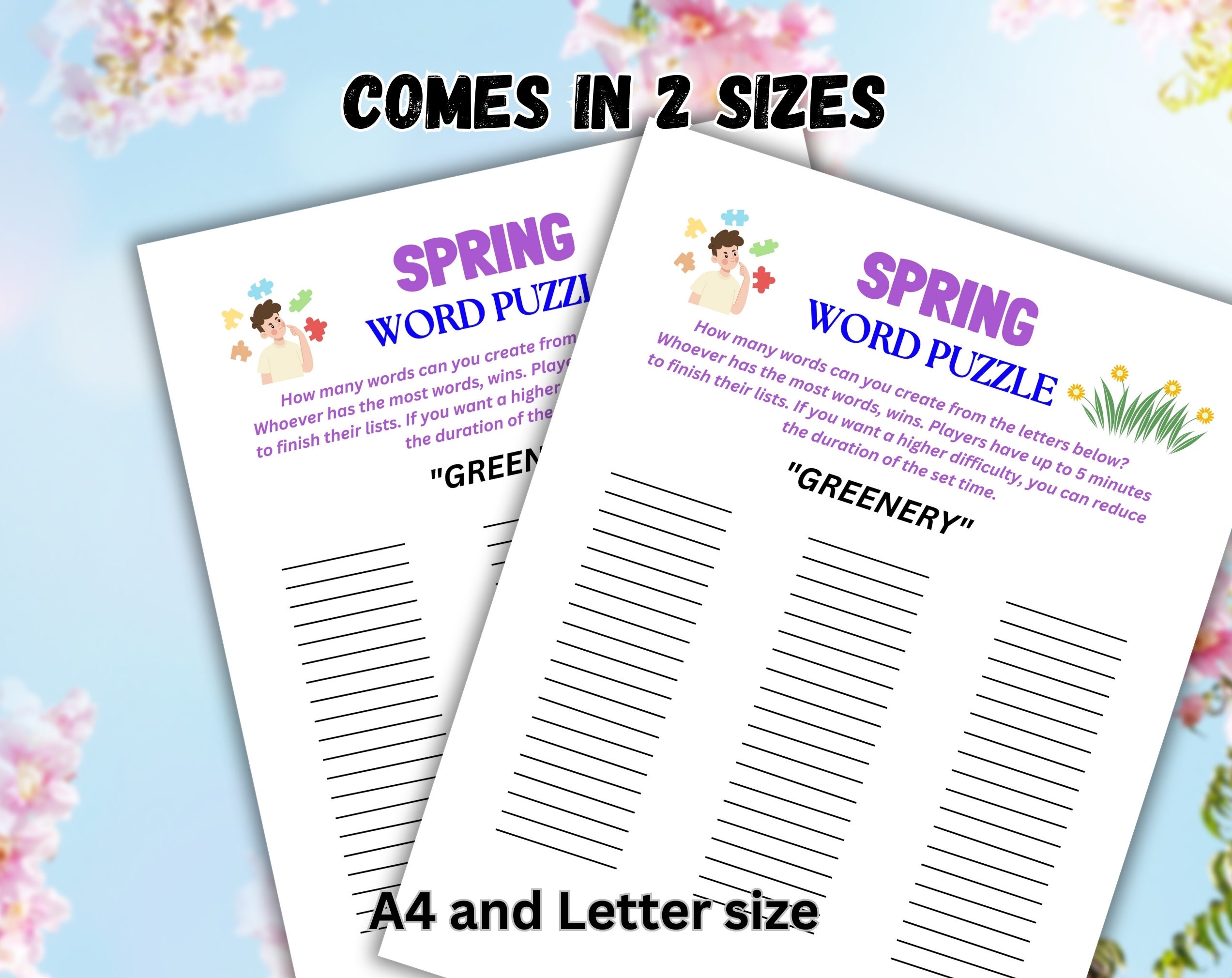 Printable Spring Word Puzzle Game Spring Activity for Kids and Adults ...