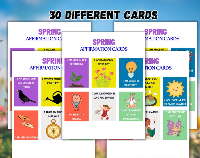 Printable Spring Affirmation Cards | Spring Positive Affirmation Cards ...