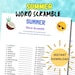 Summer Word Scramble Game | Printable Party Activity for Kids & Adults ...