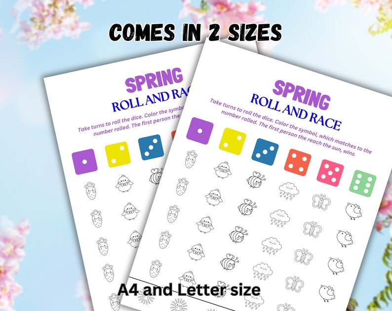 Printable Spring Roll and Race Spring Activity for Kids and Adults ...