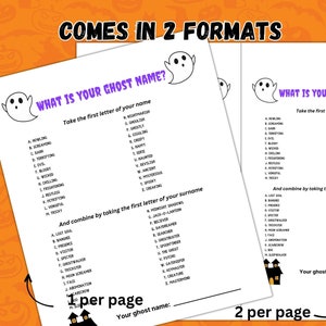 Printable What is Your Ghost Name? | Halloween Activity for Kids and ...