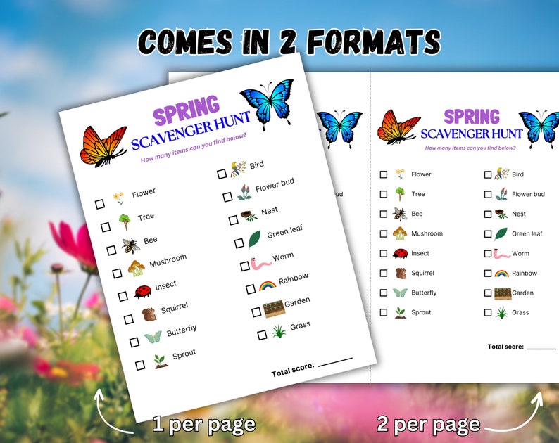 Printable Spring Scavenger Hunt for Kids | Spring Party Game | Children ...