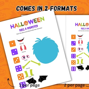 Printable Halloween Roll a Monster | Halloween Activity for Kids and ...