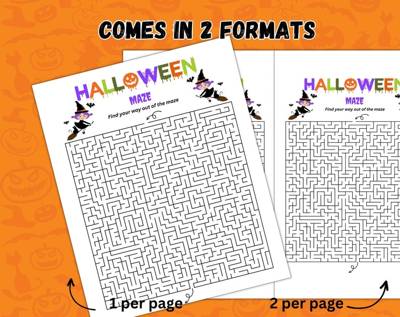 Halloween Maze | Printable Party Activity for Kids & Adults (digital ...