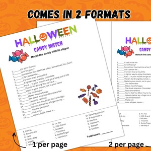 Printable Halloween Candy Match Game | Halloween Activity for Kids and ...