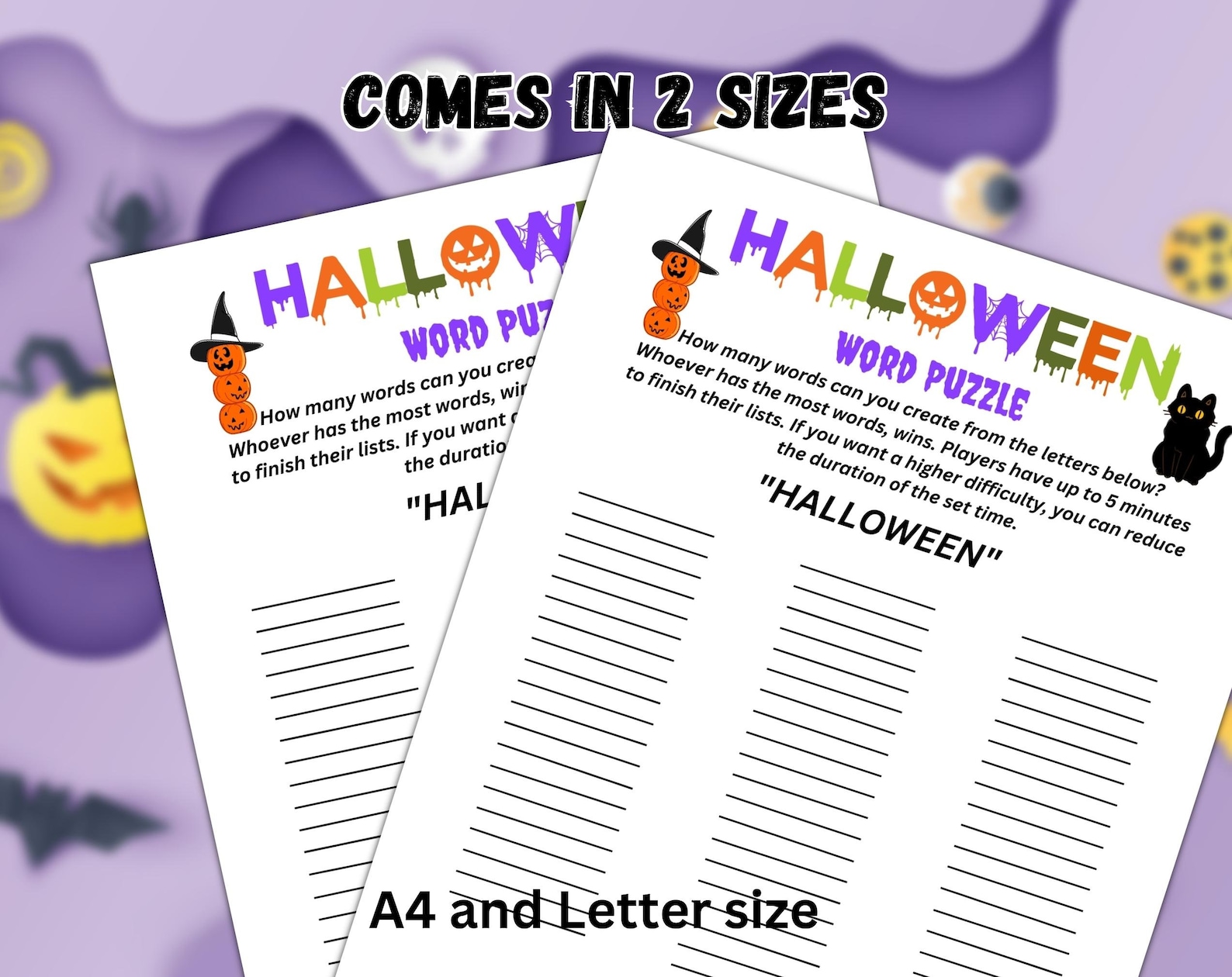 Printable Halloween Word Puzzle Game | Halloween Activity for Kids and ...
