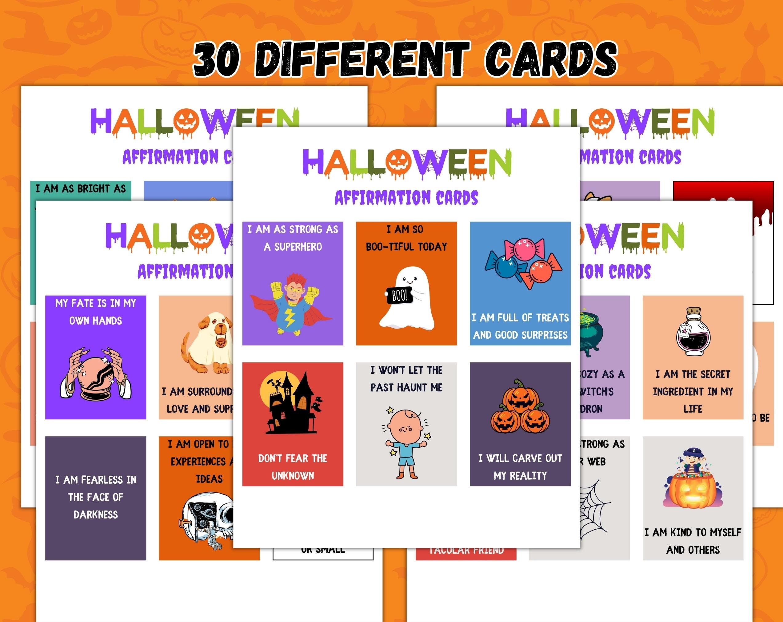 Printable Halloween Affirmation Cards | Halloween Positive Affirmation ...