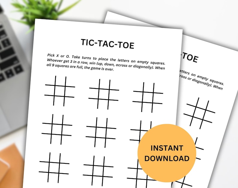 Printable Blank Tic-tac-toe Game for Kids Party Game Children Activity ...