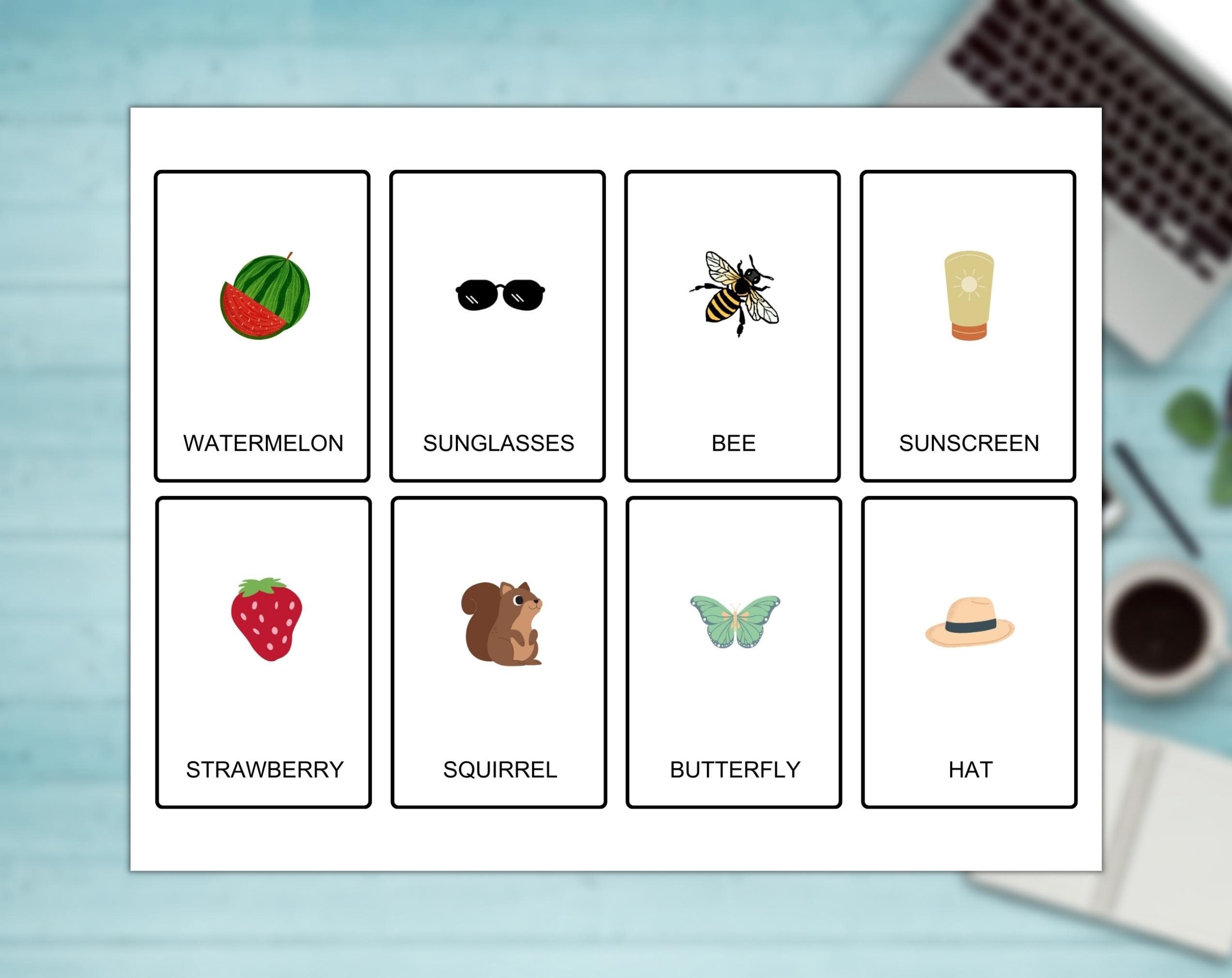 Summer Flash Cards | Montessori Language Learning (PDF Printable ...