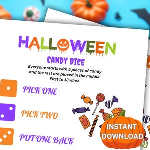 Halloween Candy Dice Game | Printable Party Activity for Kids & Adults ...
