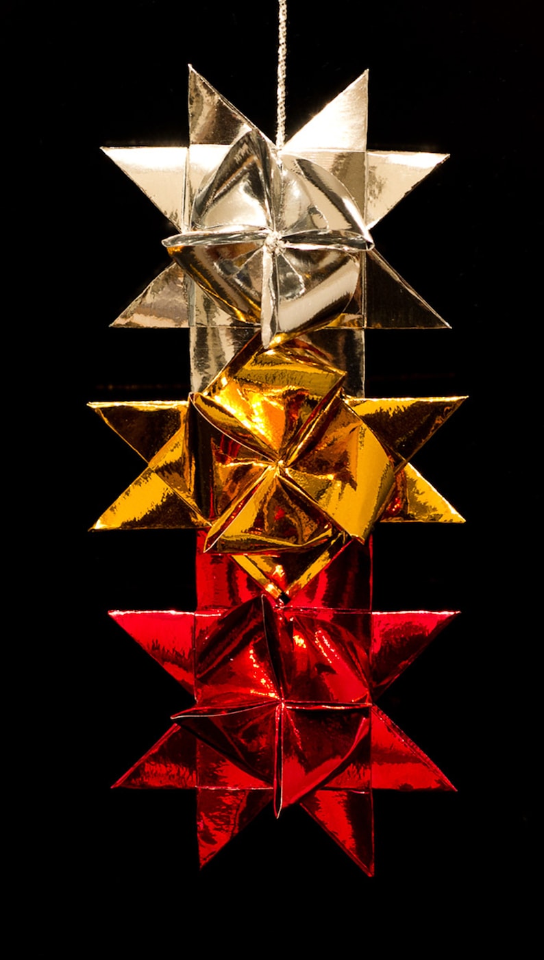 Origami Christmas 3D Paper Star - Printable Template and Instructions ...