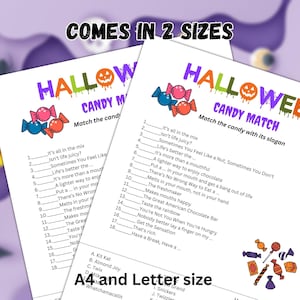 Printable Halloween Candy Match Game | Halloween Activity for Kids and ...
