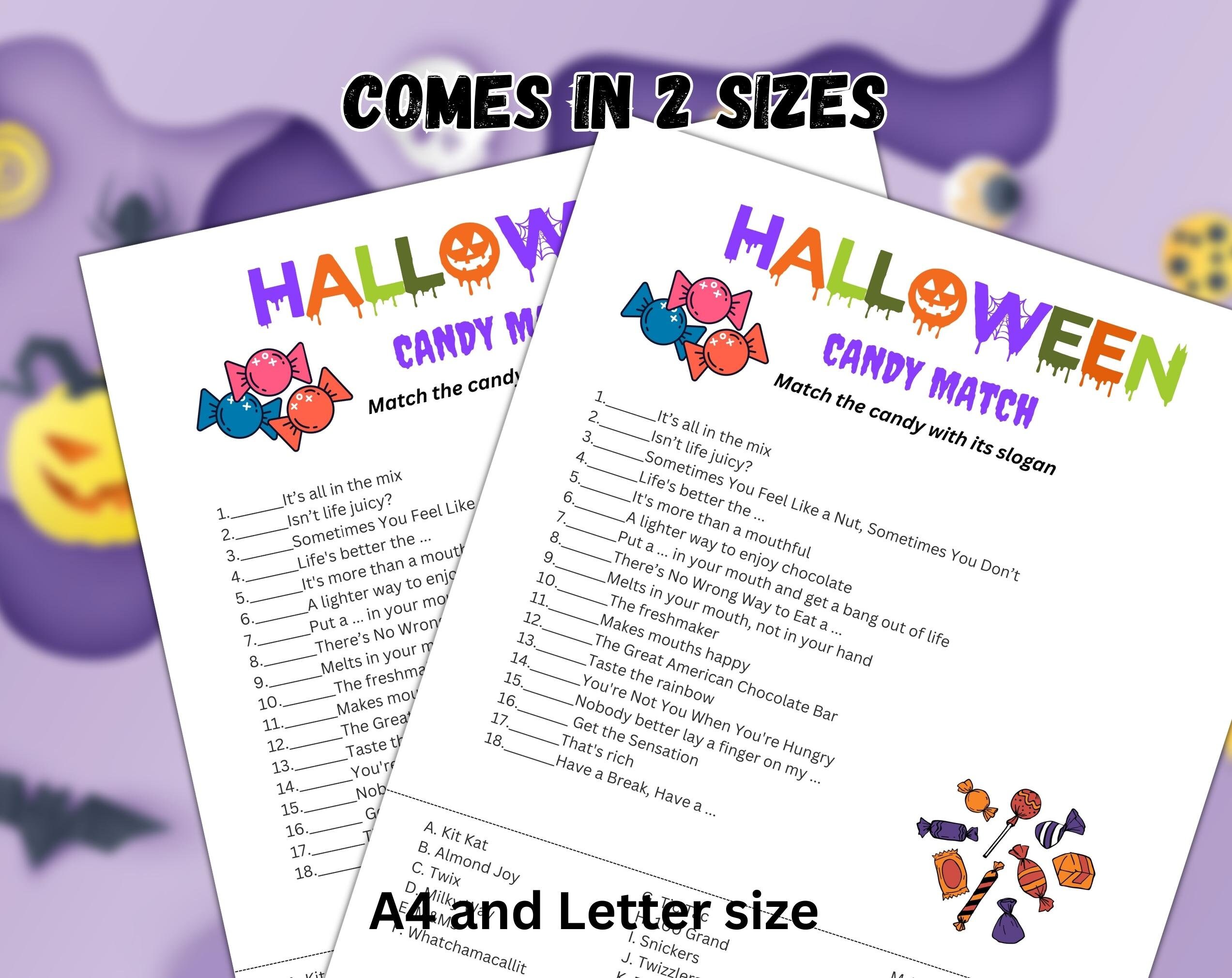 Printable Halloween Candy Match Game | Halloween Activity for Kids and ...