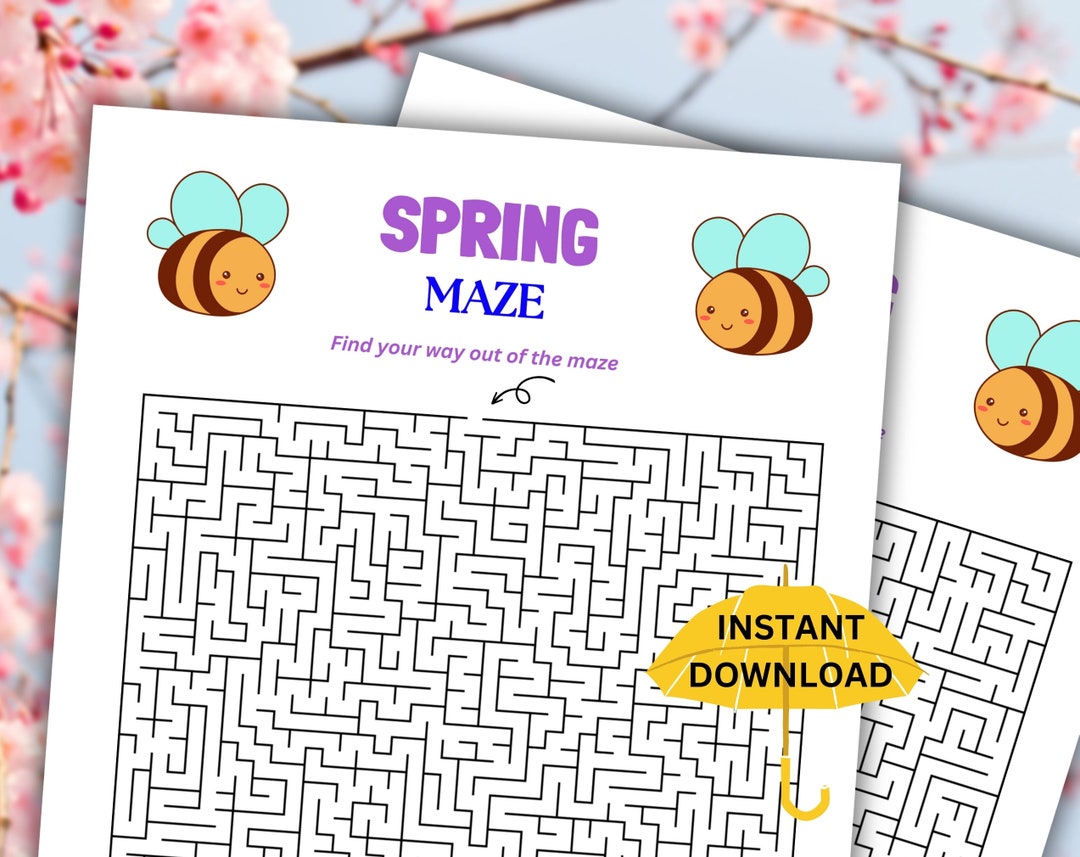 Printable Spring Maze | Spring Activity for Kids and Adults | Party ...