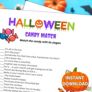Printable Halloween Candy Match Game | Halloween Activity for Kids and ...