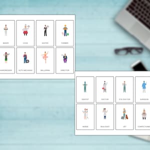 Printable Professions Flash Cards | Montessori Cards | 48 Nomenclature ...