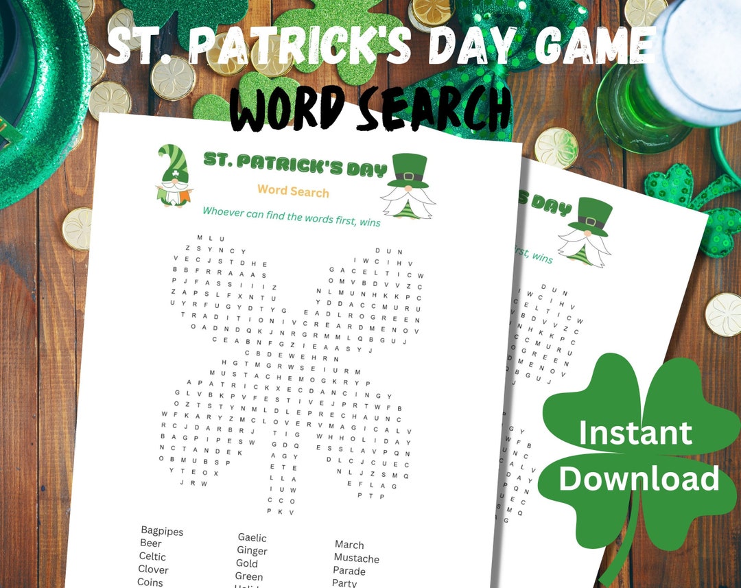Printable St. Patricks Day Word Search | St Patricks Day Party Games ...