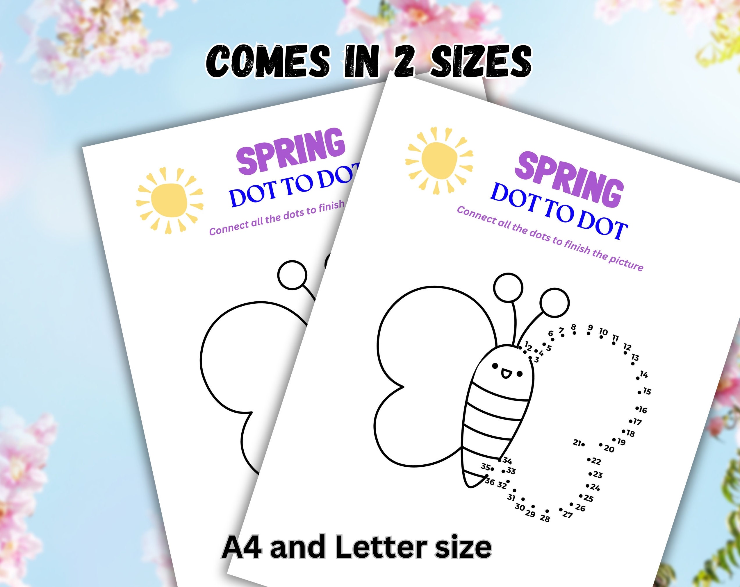 Printable Spring Dot to Dot | Spring Activity for Kids and Adults ...