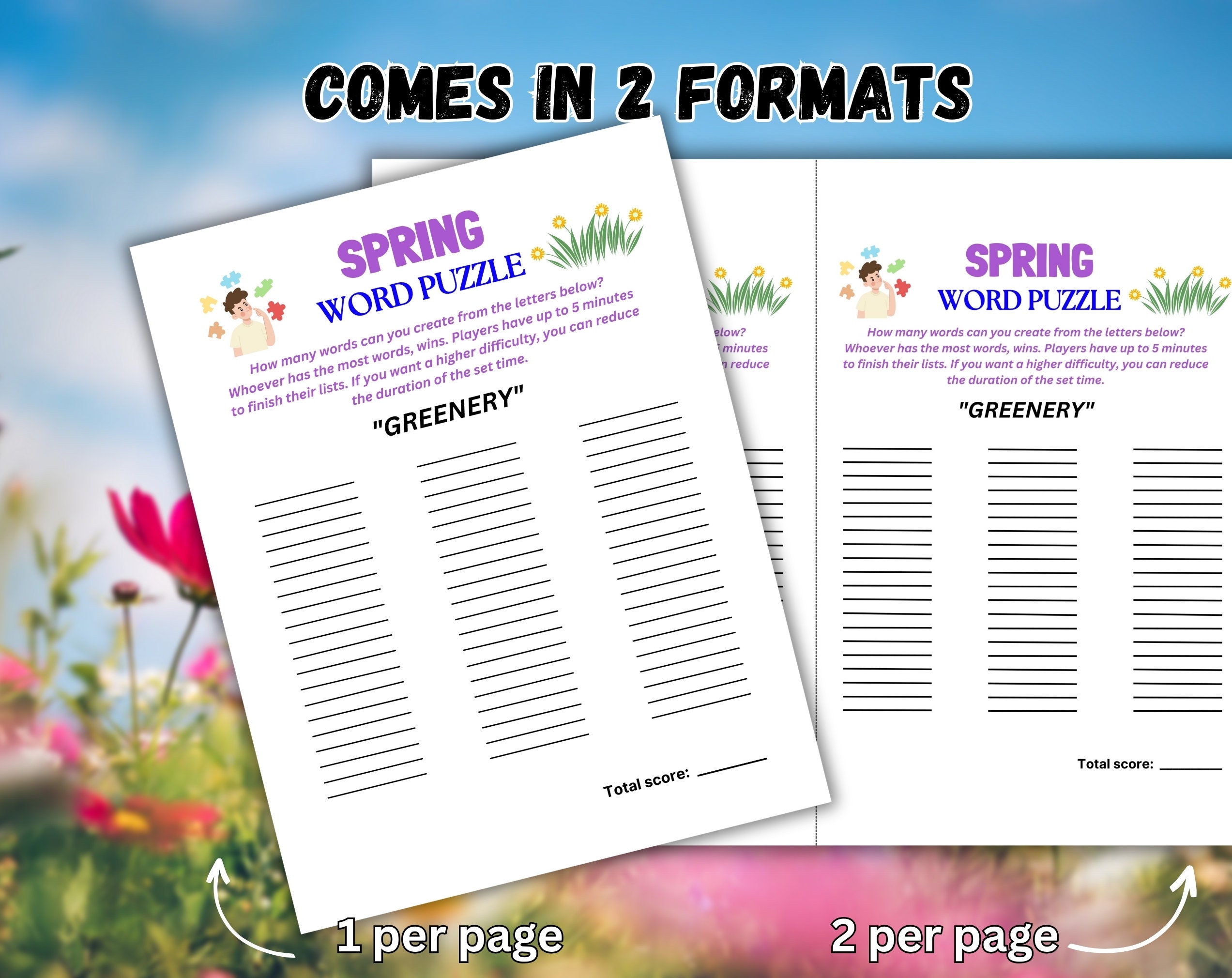 Printable Spring Word Puzzle Game Spring Activity for Kids and Adults ...
