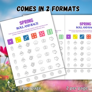 Printable Spring Roll and Race | Spring Activity for Kids and Adults ...