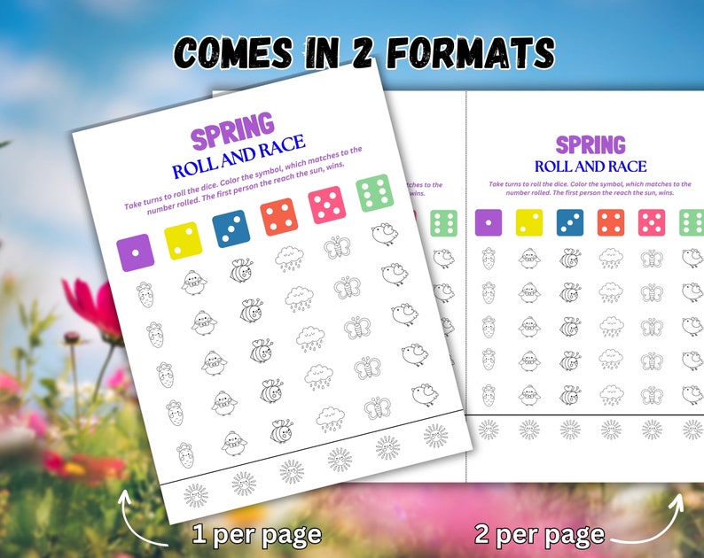 Printable Spring Roll and Race | Spring Activity for Kids and Adults ...