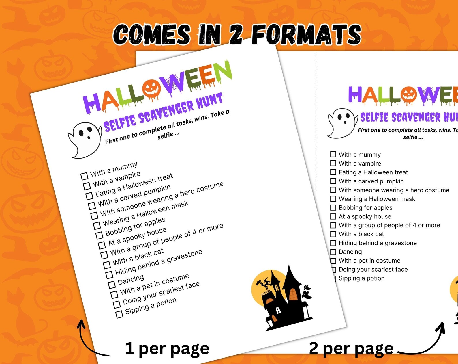 Printable Halloween Selfie Scavenger Hunt for Kids Halloween - Etsy