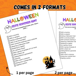 Printable Halloween Selfie Scavenger Hunt for Kids | Halloween Party ...
