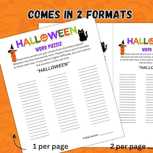 Printable Halloween Word Puzzle Game | Halloween Activity for Kids and ...