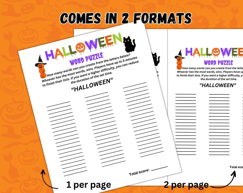 Printable Halloween Word Puzzle Game | Halloween Activity for Kids and ...