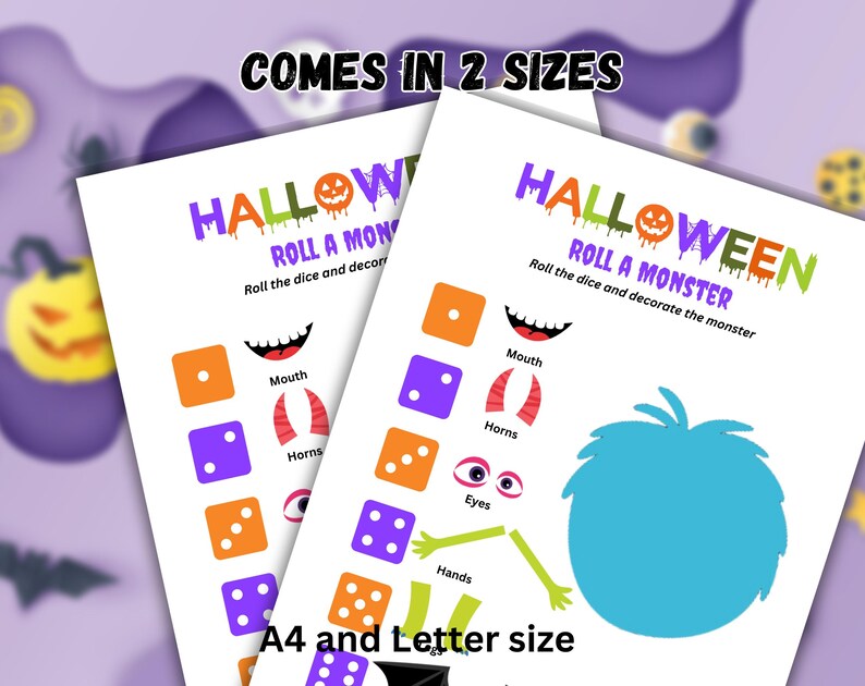 Printable Halloween Roll a Monster | Halloween Activity for Kids and ...