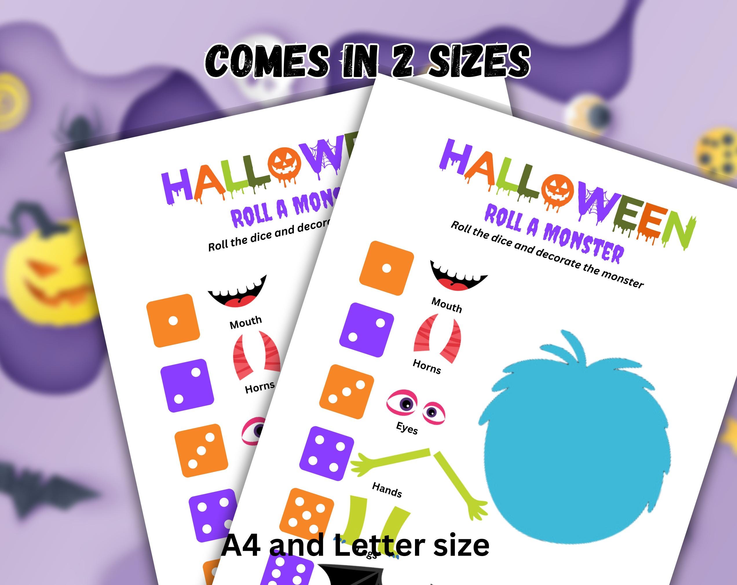 Printable Halloween Roll a Monster | Halloween Activity for Kids and ...