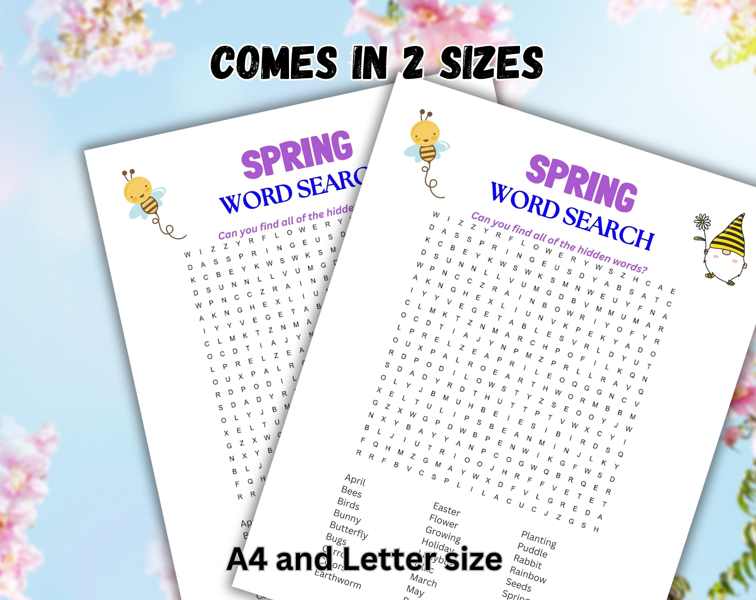 Printable Spring Word Search Spring Activity for Kids and Adults Party ...